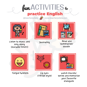 Fun activities to practice English – Teacher Julieta