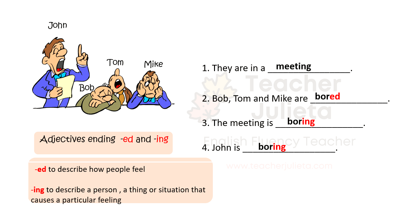 Confusing Adjectives -ed/ing – Teacher Julieta