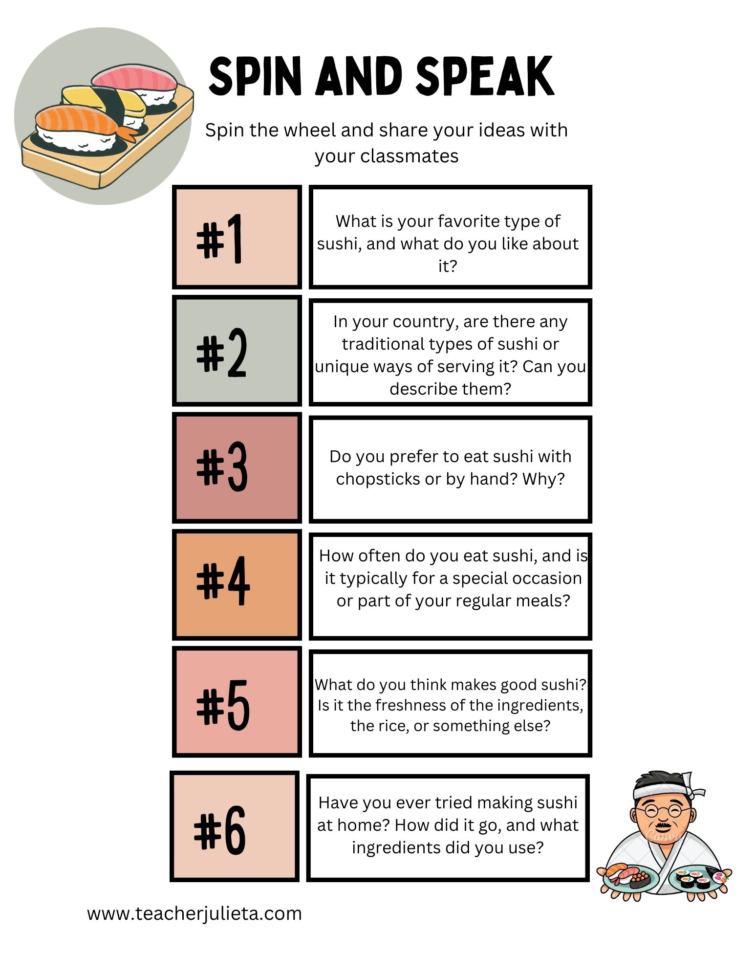 Sushi – Teacher Julieta